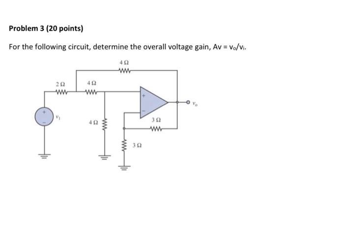 Solved For the following circuit, determine the overall | Chegg.com