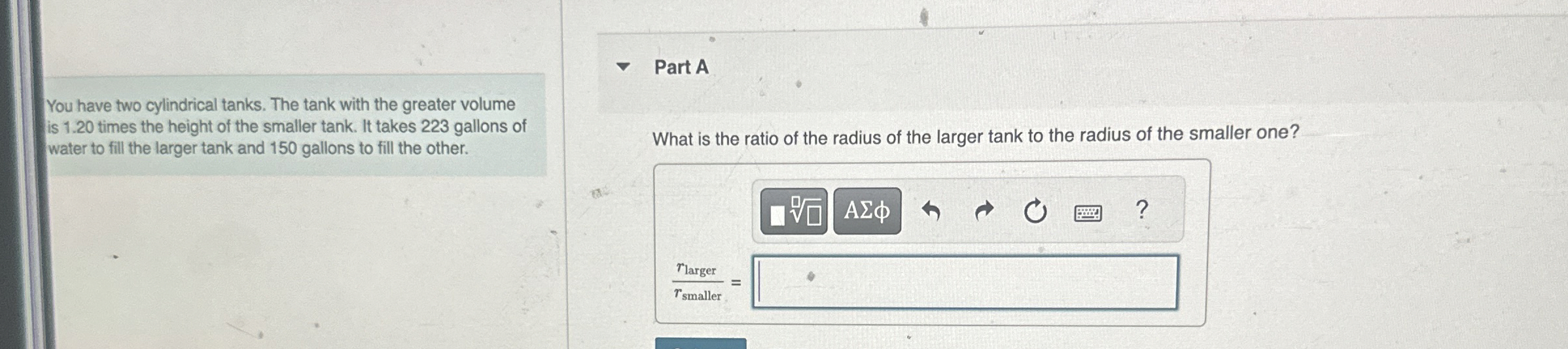 Solved You have two cylindrical tanks. The tank with the | Chegg.com