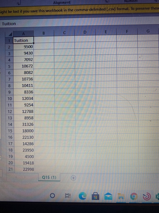 Solved Number Alignment ight be lost if you save this | Chegg.com