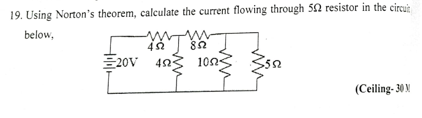 Solved Using Norton's theorem, calculate the current flowing | Chegg.com