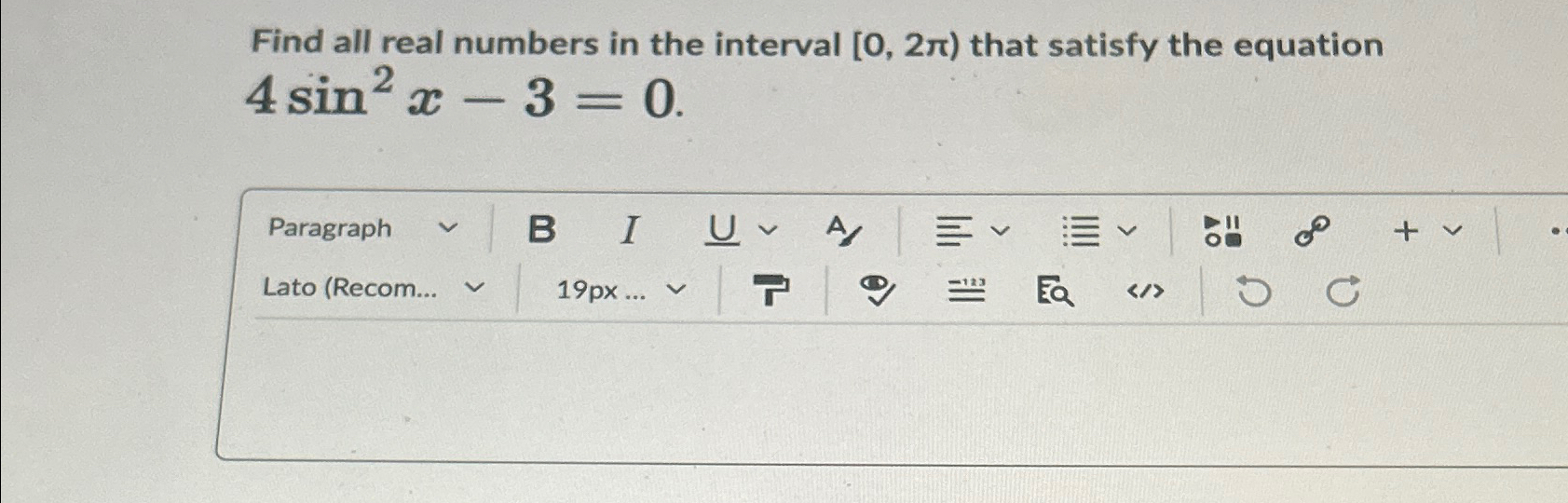 Solved Find all real numbers in the interval [0,2π) ﻿that | Chegg.com