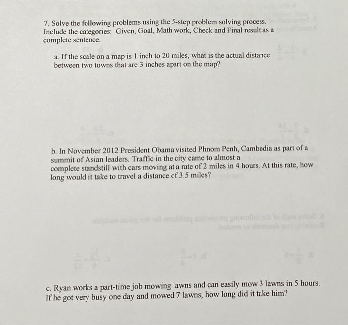 Solved 7. Solve the following problems using the 5-step | Chegg.com