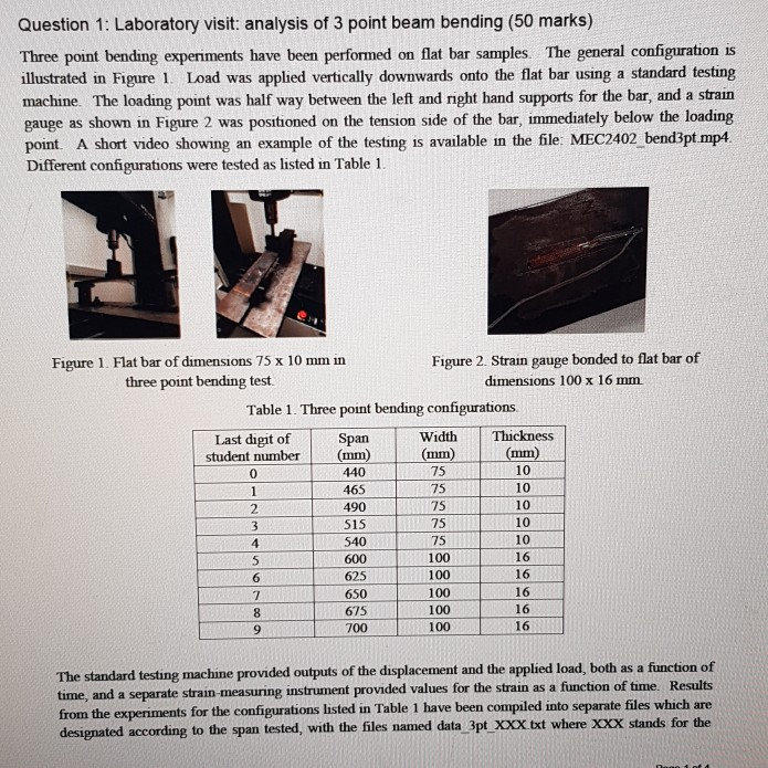 Question 1: Laboratory visit: analysis of 3 point | Chegg.com