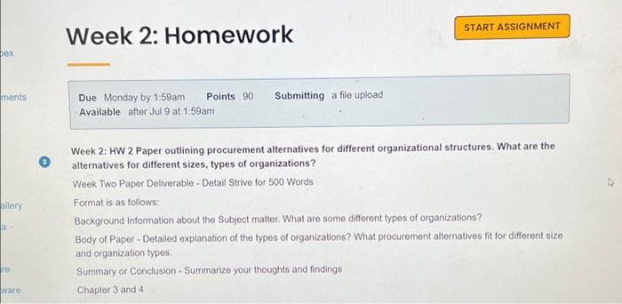 Solved bex ments allery a re ware Week 2: Homework Due | Chegg.com