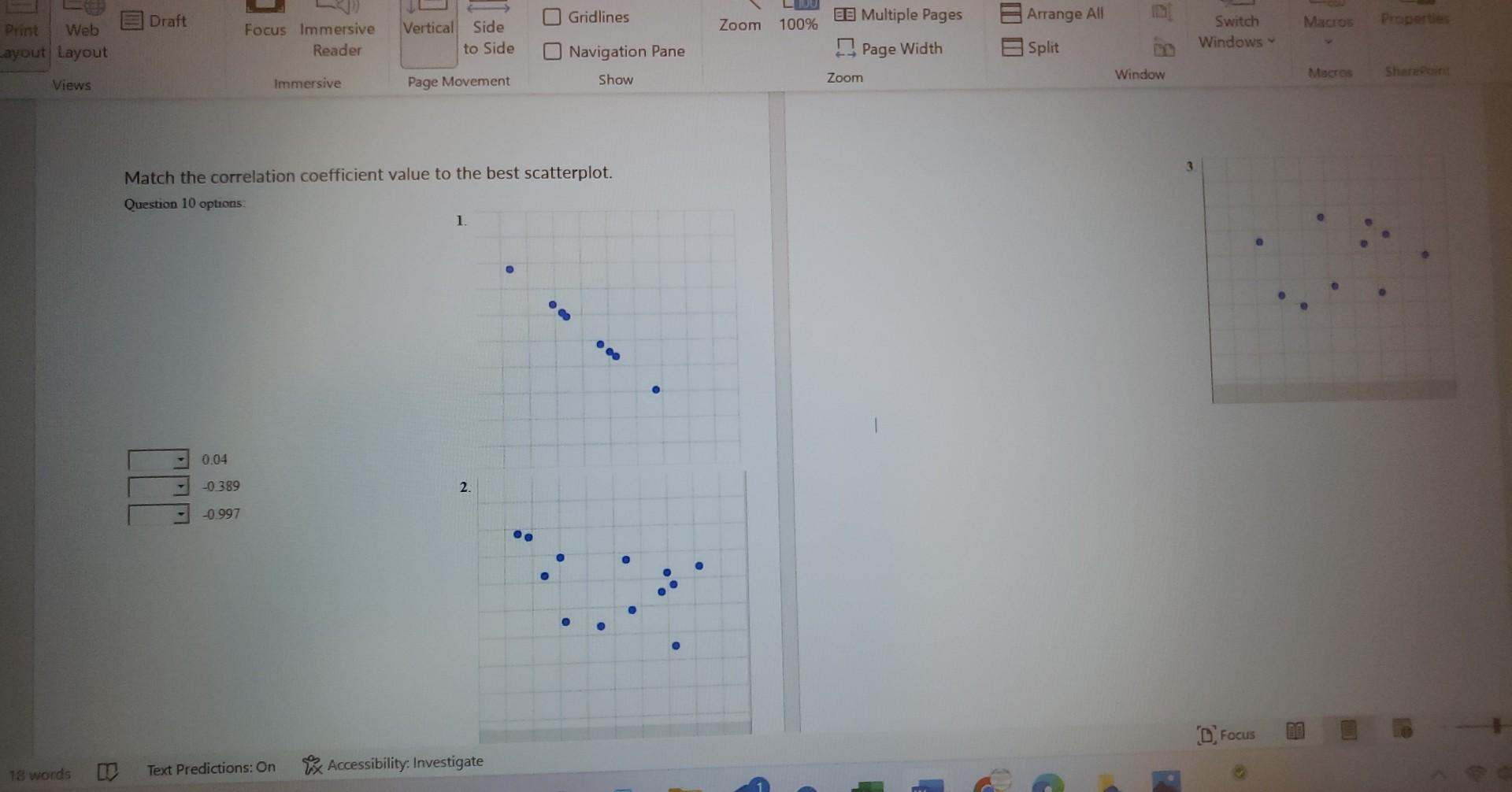 Solved Match the correlation coefficient value to the best | Chegg.com