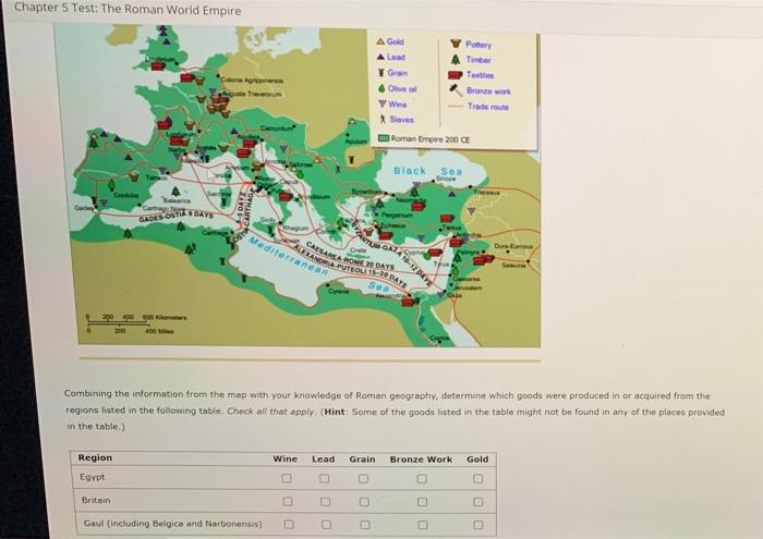 Chapter 5 Test: The Roman World Empire Cale my | Chegg.com