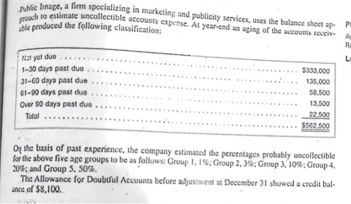 Solved Public Iinage, a firm specializing in marketing and | Chegg.com