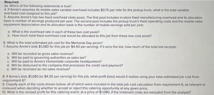 Solved Required: 3a. Which of the following statements is | Chegg.com