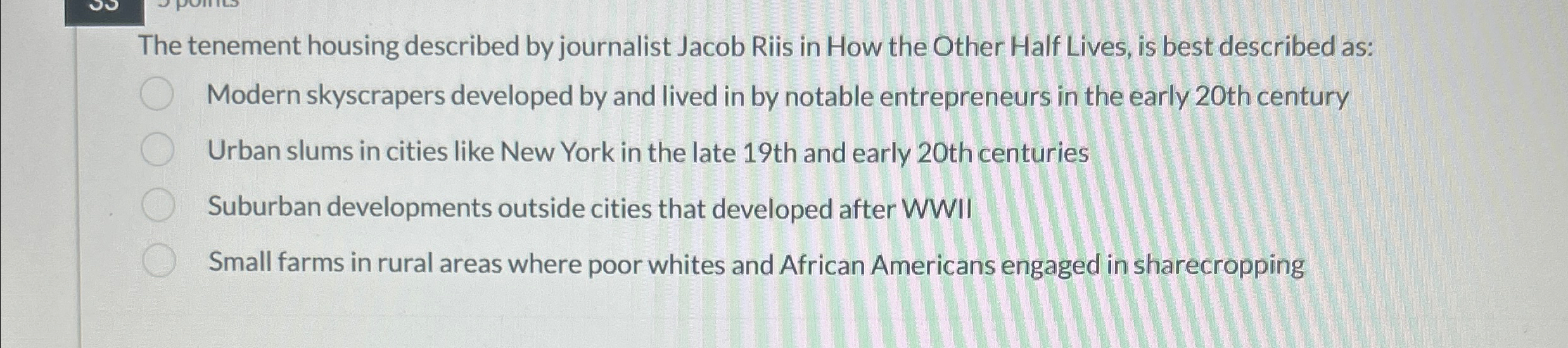 Solved The tenement housing described by journalist Jacob | Chegg.com