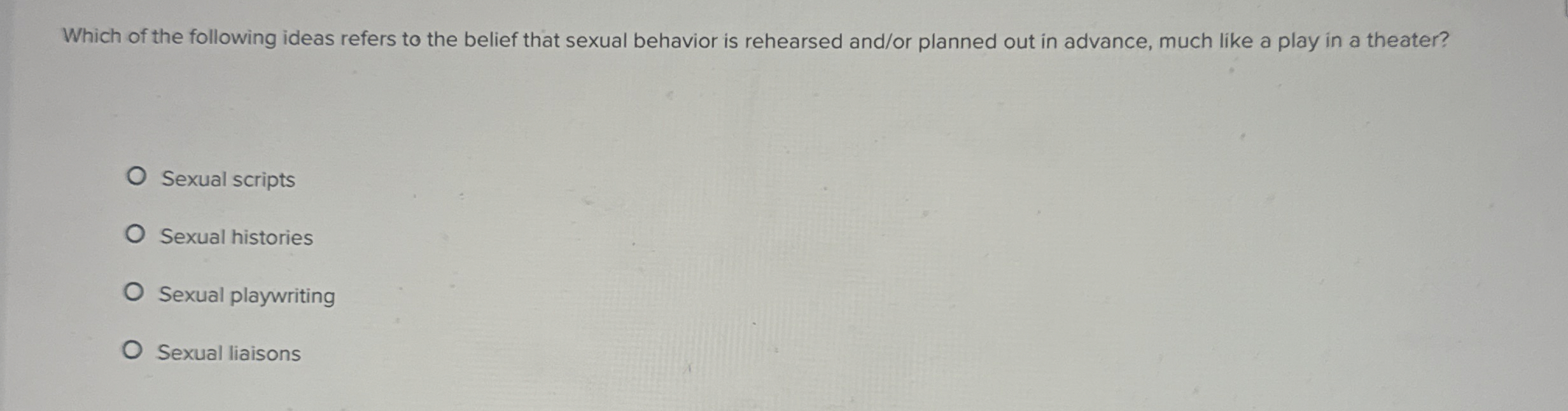 Solved Which of the following ideas refers to the belief | Chegg.com