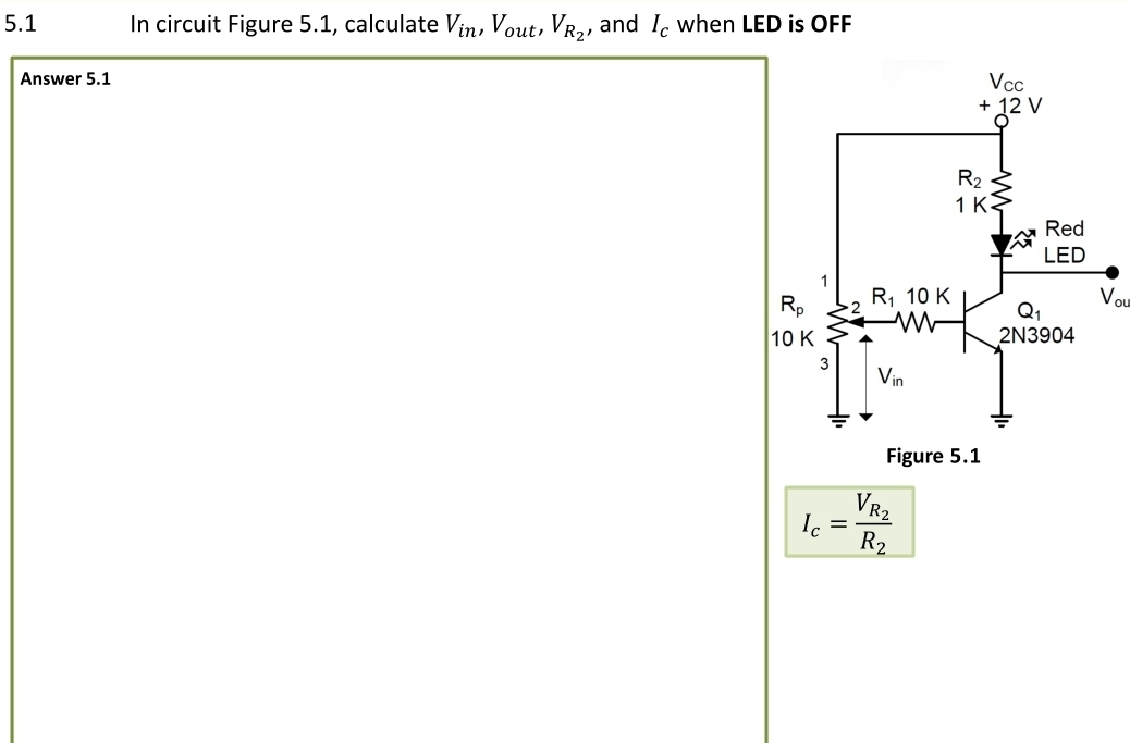 5.1In circuit Figure 5.1, ﻿calculate Vin ,Vout ,VR2, | Chegg.com
