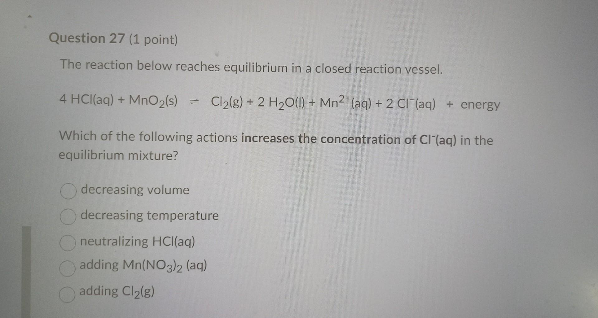 [Solved]: The reaction below reaches equilibrium in a c