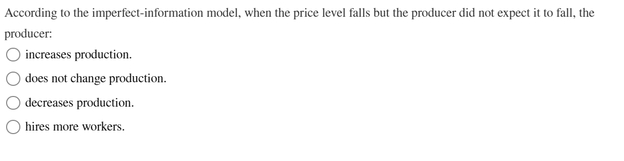 Solved According to the imperfect-information model, when | Chegg.com