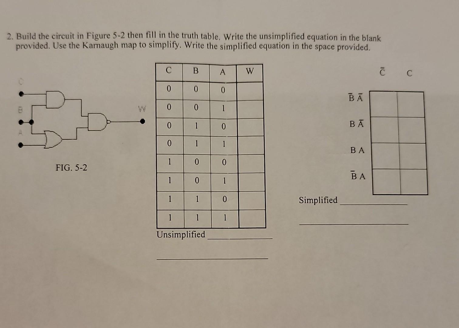 Solved Fill In Truth Table And List Unsimplified Equation