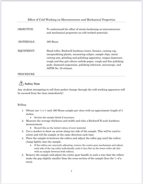 Graph the hardness versus reduction in area. Does | Chegg.com