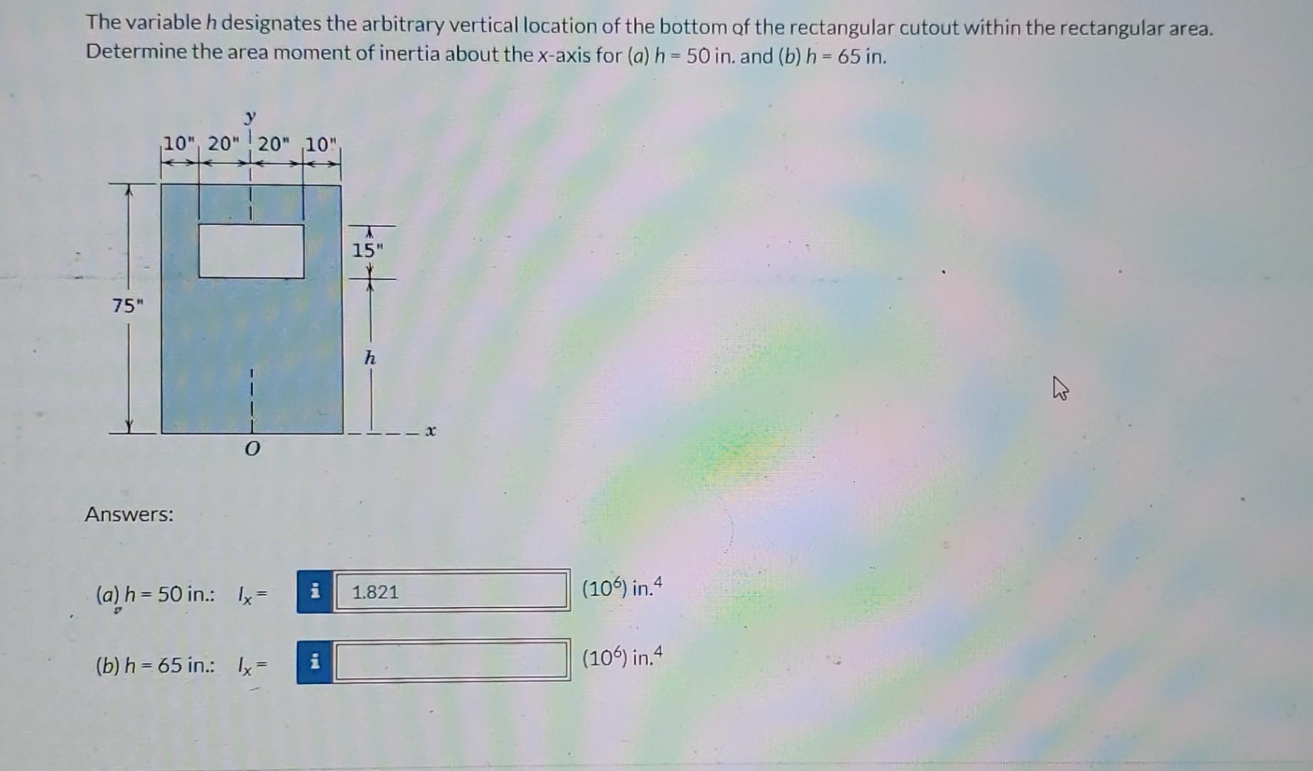 Solved The variable h designates the arbitrary vertical | Chegg.com