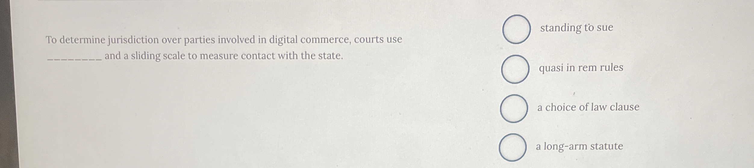 Solved To determine jurisdiction over parties involved in | Chegg.com