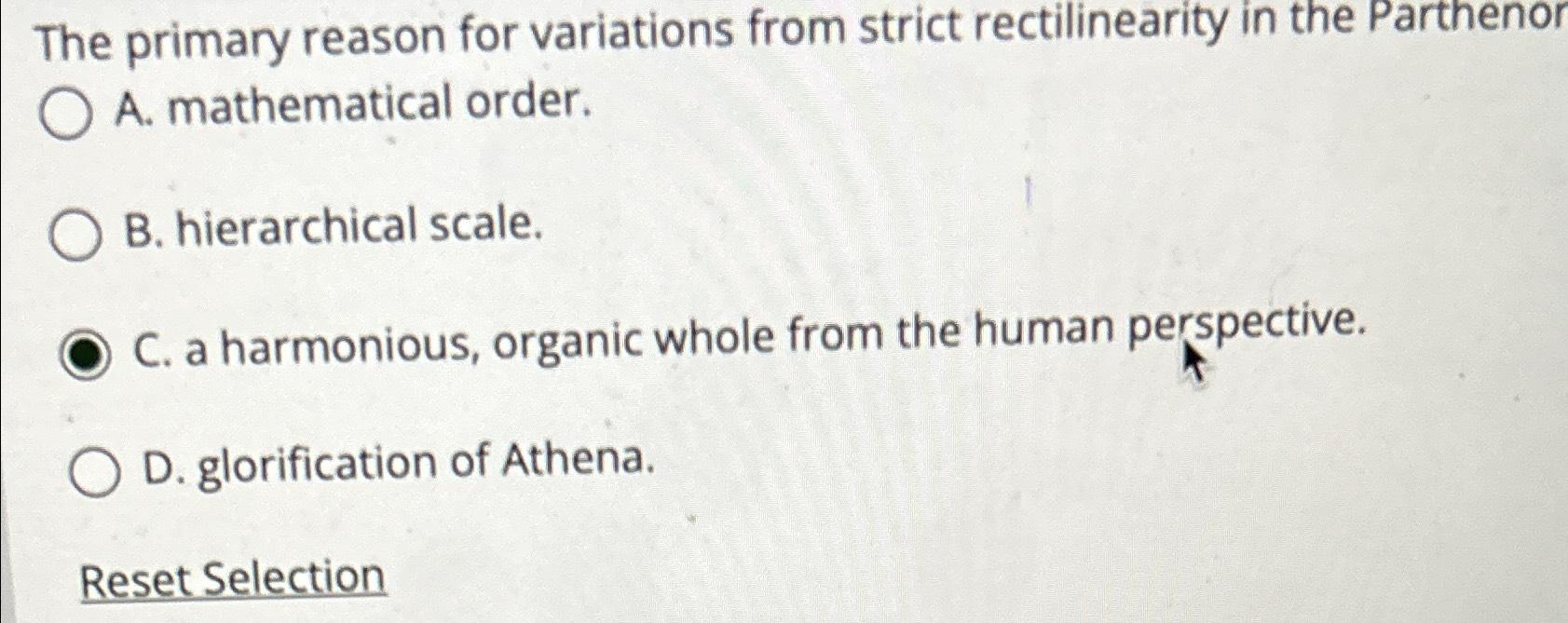 Solved The primary reason for variations from strict | Chegg.com