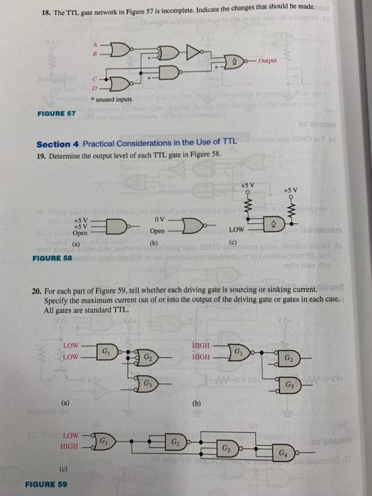 Solved 18. The TTL gate network in Figure 57 is incomplete. | Chegg.com