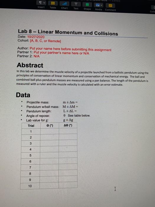 Solved Insert Table Chart Text Shape Media Comment Colu Lab | Chegg.com