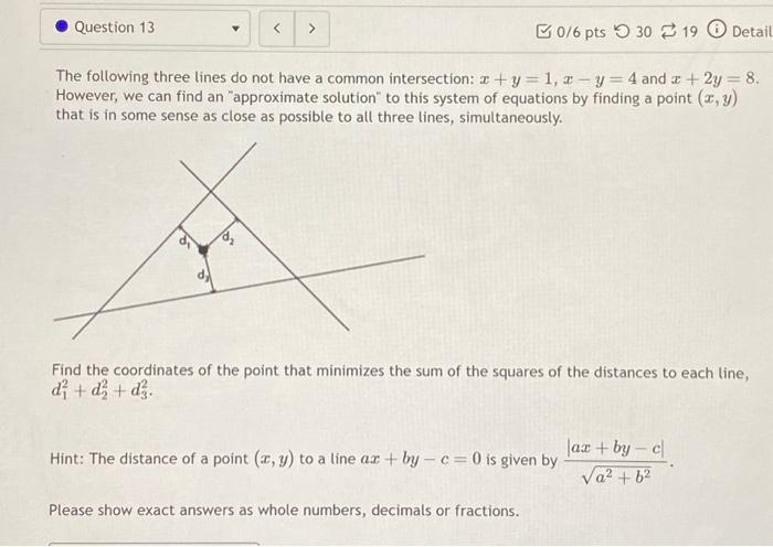 Solved The following three lines do not have a common | Chegg.com