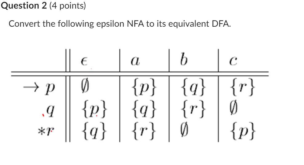 Solved Convert the following epsilon NFA to its equivalent | Chegg.com