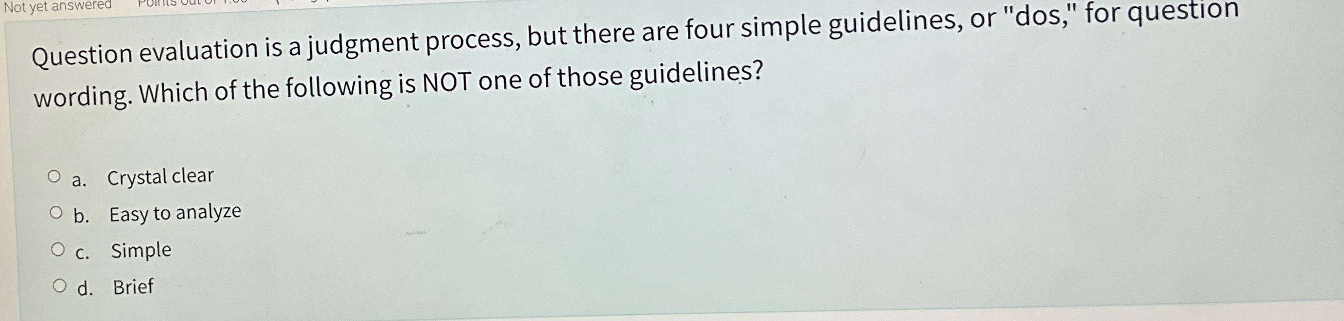 Solved Question evaluation is a judgment process, but there | Chegg.com