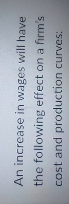 Solved An increase in wages will have the following effect | Chegg.com