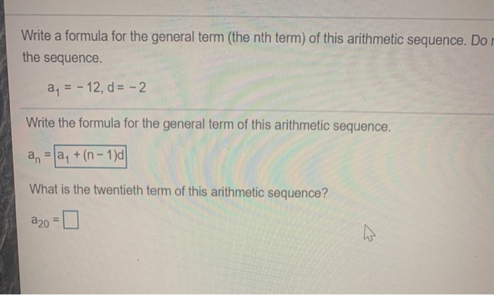 Solved Write a formula for the general term (the nth term) | Chegg.com
