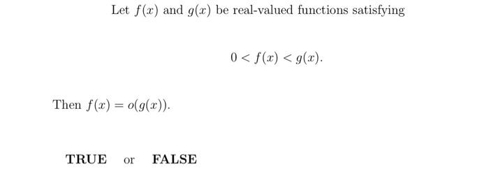 Solved Let f(x) and g(x) be real-valued functions satisfying | Chegg.com