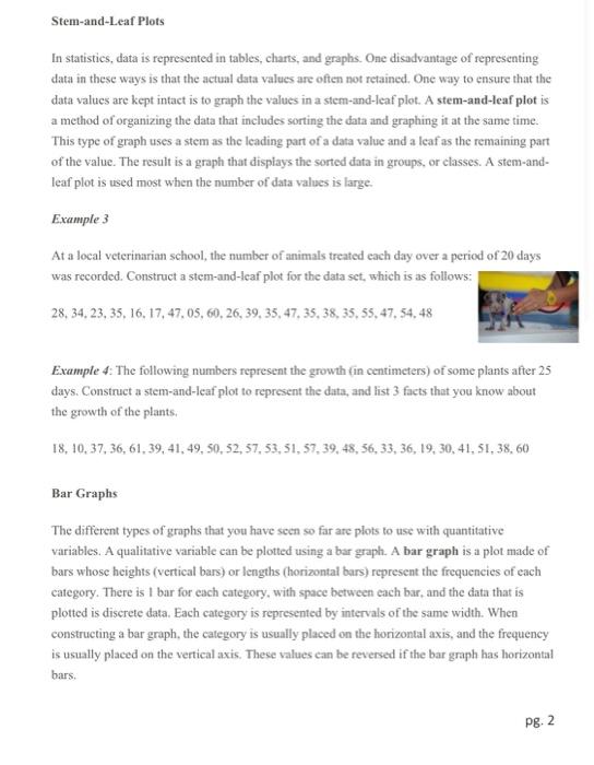 Solved Notes and Problems (Describing data using Graphs) Pie | Chegg.com