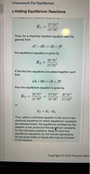 Solved ± Adding Equilibrium Reactions Learning Goal: To | Chegg.com