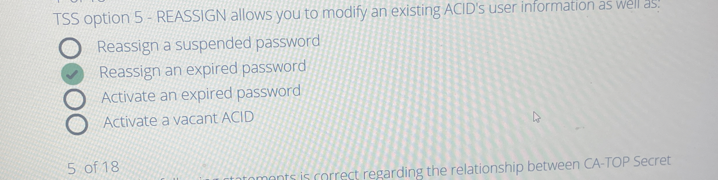 Solved TSS option 5 - ﻿REASSIGN allows you to modify an | Chegg.com