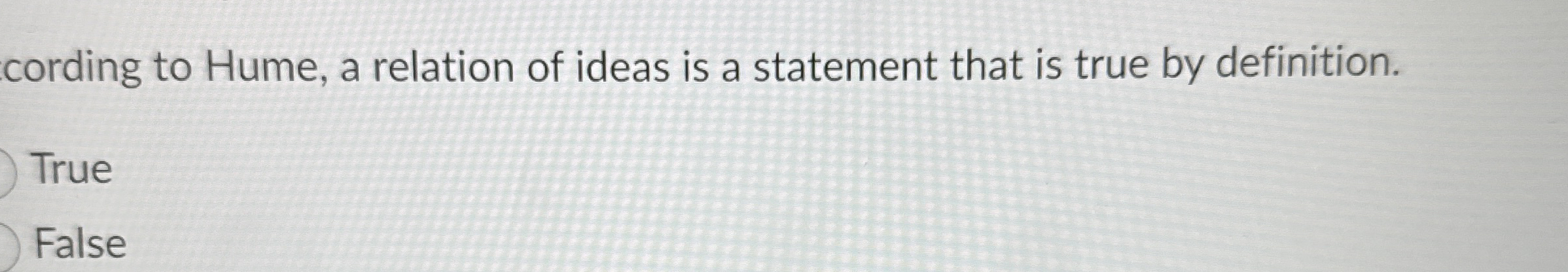 Solved cording to Hume, a relation of ideas is a statement | Chegg.com