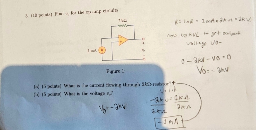 Solved (10 ﻿points) ﻿Find vo ﻿for the op amp | Chegg.com