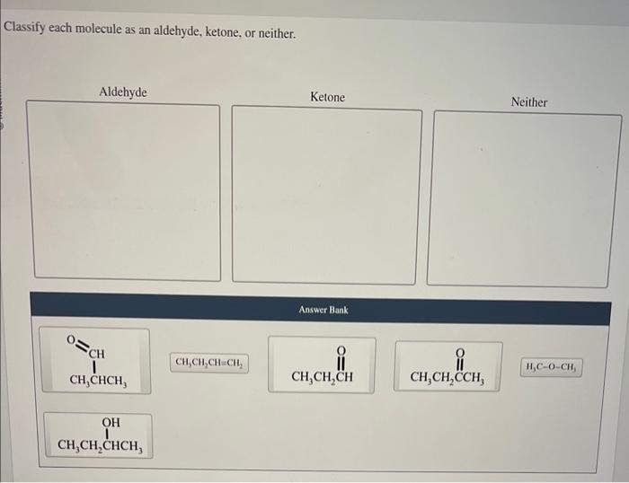 Solved Classify each molecule as an aldehyde, ketone, or | Chegg.com