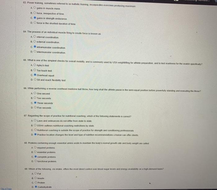 Solved 63. Powertraining, sometimes referred to as ballistic | Chegg.com