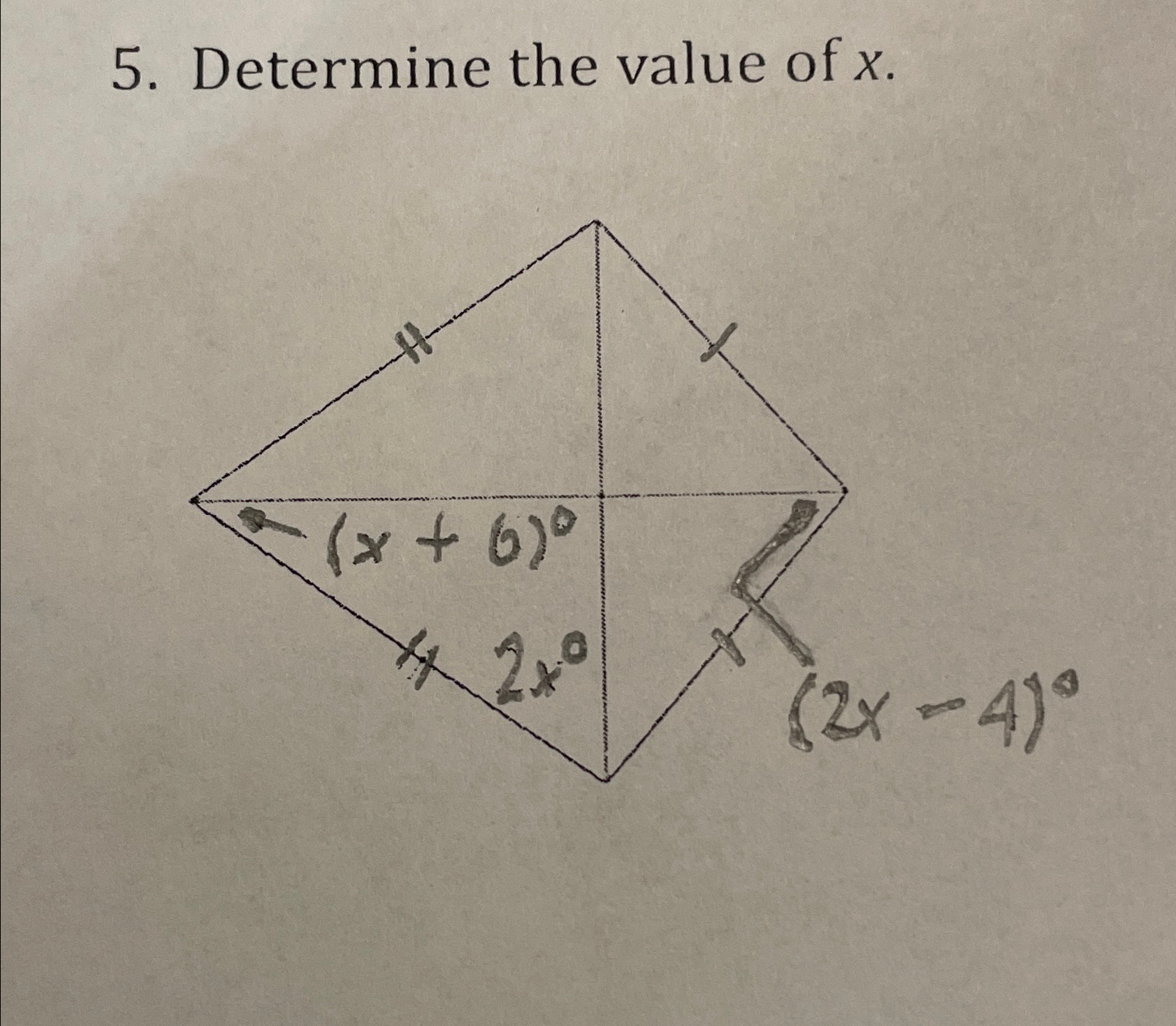 Solved Determine the value of x. | Chegg.com