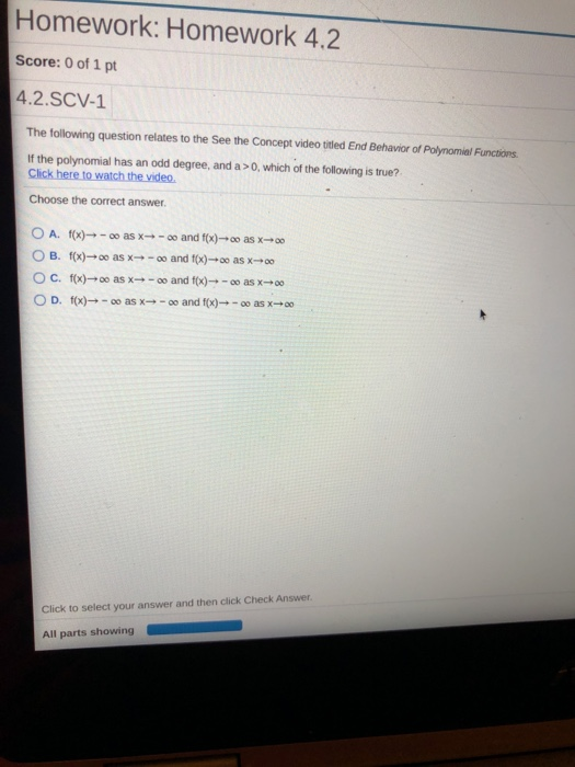 Solved Homework: Homework 4.2 Score: 0 of 1 pt 4.2.SCV-1 The | Chegg.com