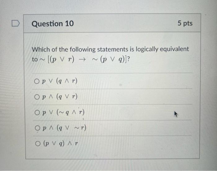 Solved Which of the following statements is logically | Chegg.com