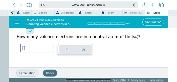 Solved How many valence electrons are in a neutral atom of | Chegg.com