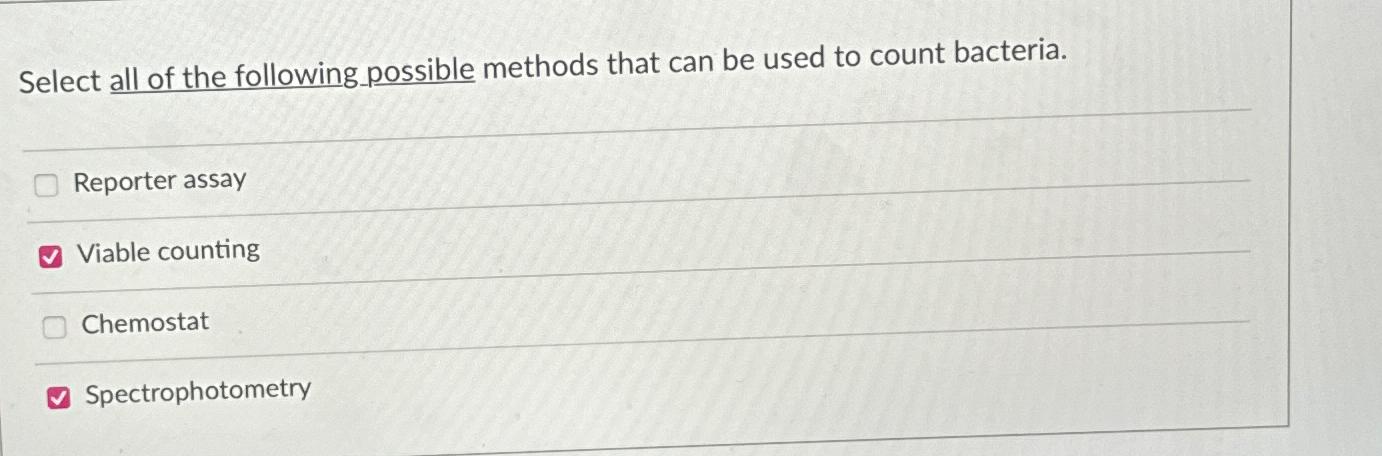Solved Select all of the following possible methods that can | Chegg.com