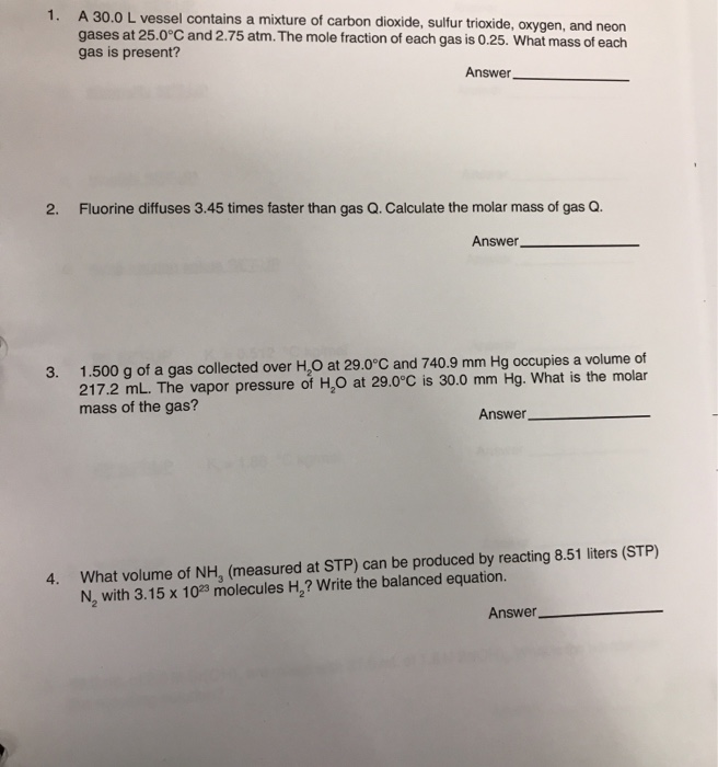 Solved A 30.0 L vessel contains a mixture of carbon dioxide, | Chegg.com