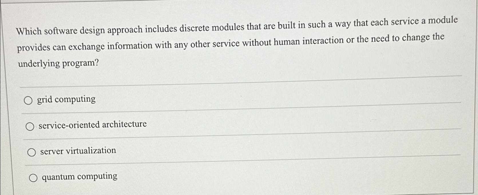 Solved Which Software Design Approach Includes Discrete