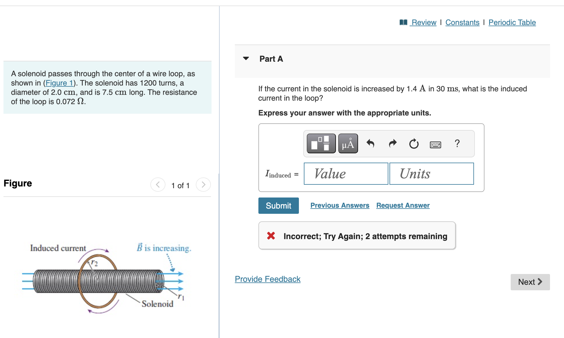 Solved A solenoid passes through the center of a wire loop, | Chegg.com
