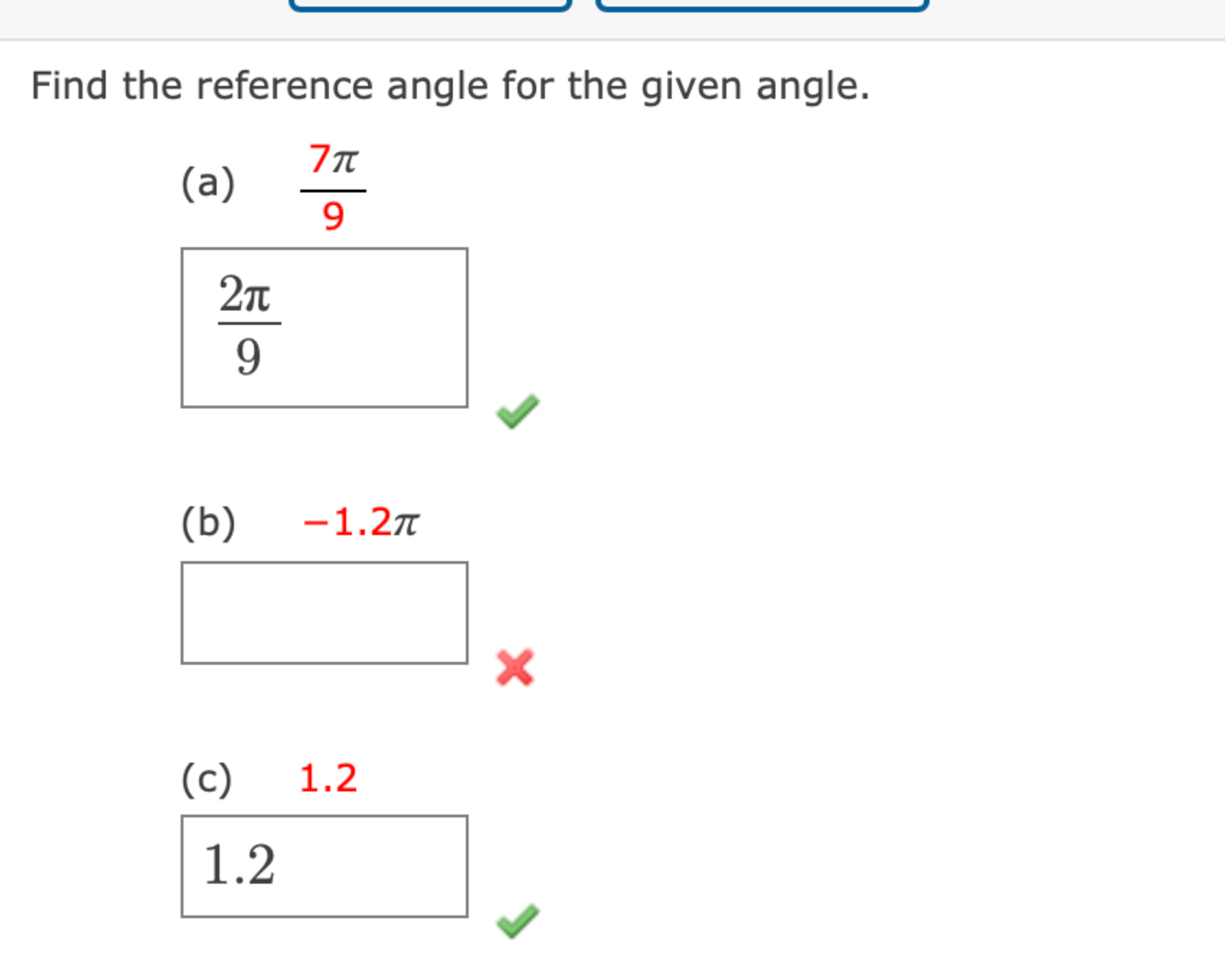 Solved Find the reference angle for the given angle.Part (B) | Chegg.com