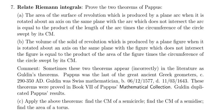 Solved Relate Riemann integrals: Prove the two theorems of | Chegg.com