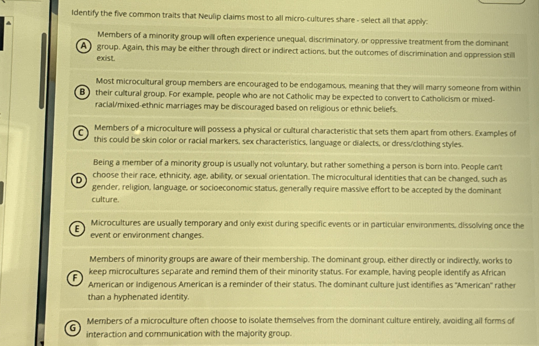 Solved Identify the five common traits that Neulip claims | Chegg.com