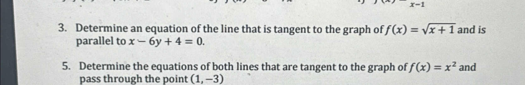 Solved Determine an equation of the line that is tangent to | Chegg.com