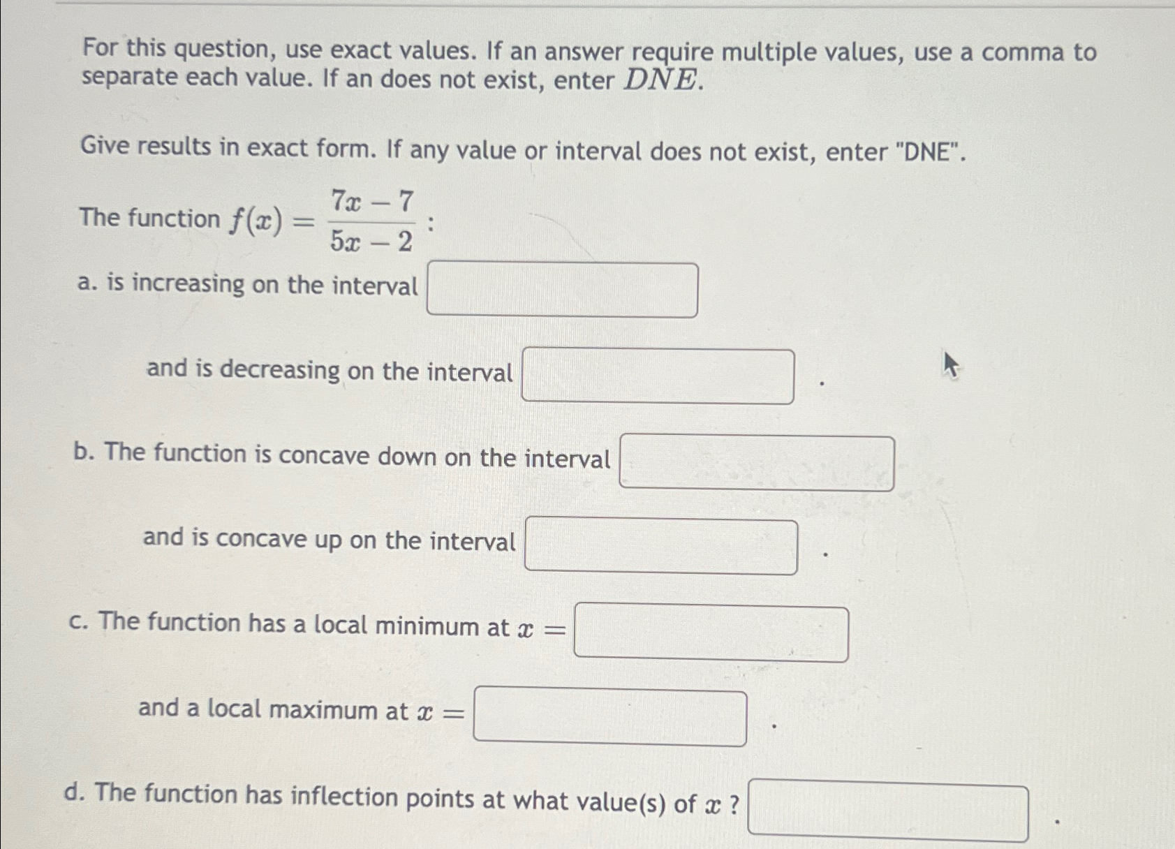 Solved For this question, use exact values. If an answer | Chegg.com